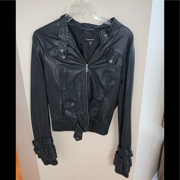 bebe | Jackets & Coats | Bebe Leather Coat | Poshmark